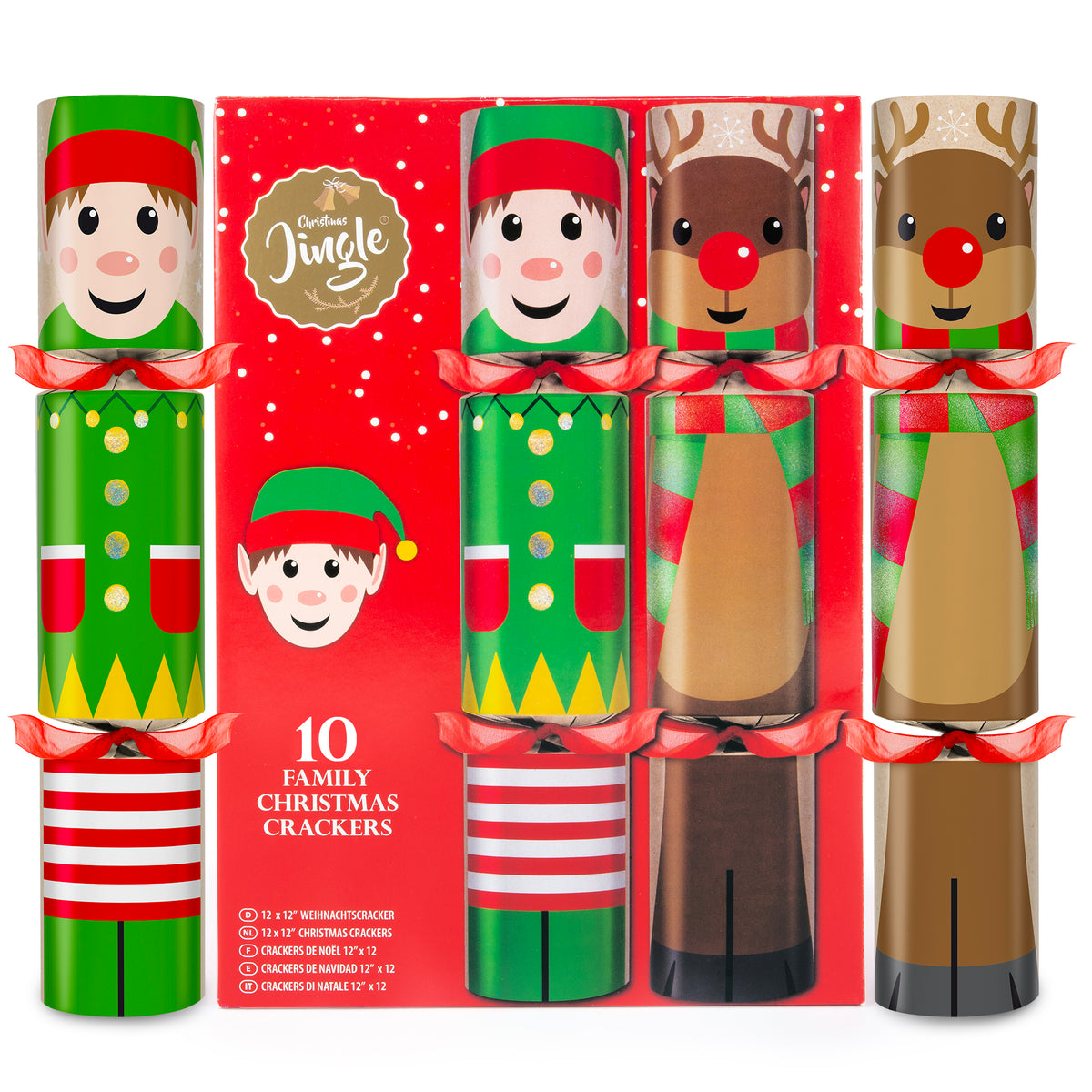 12 Family Crackers With Elf & Reindeer Design | abeec toys — abeec® toys