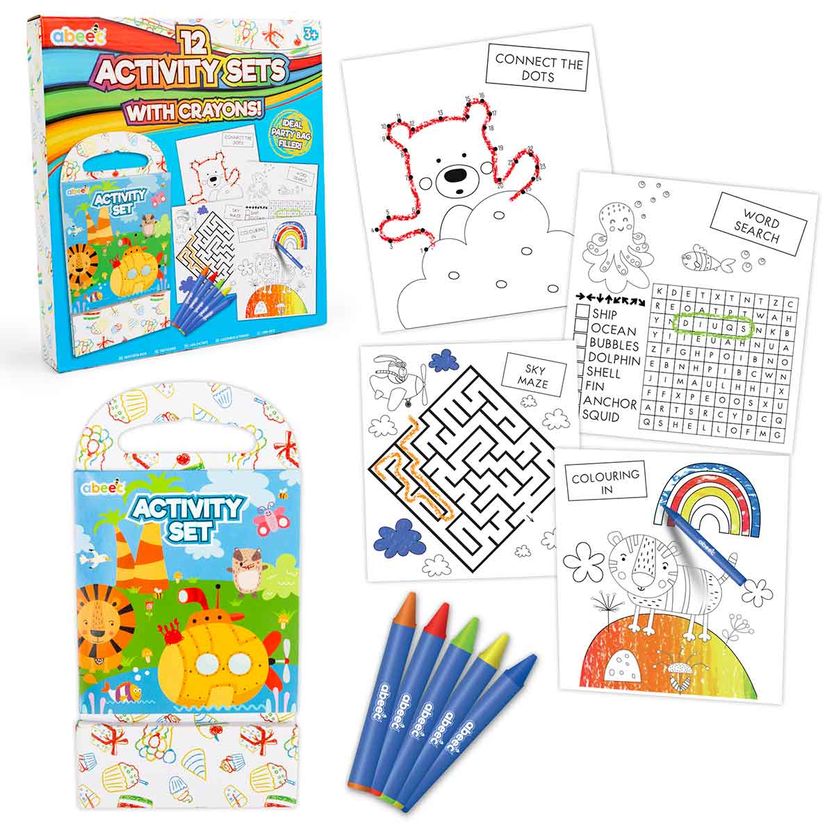 12 x Activity Books With Crayons — abeec® toys