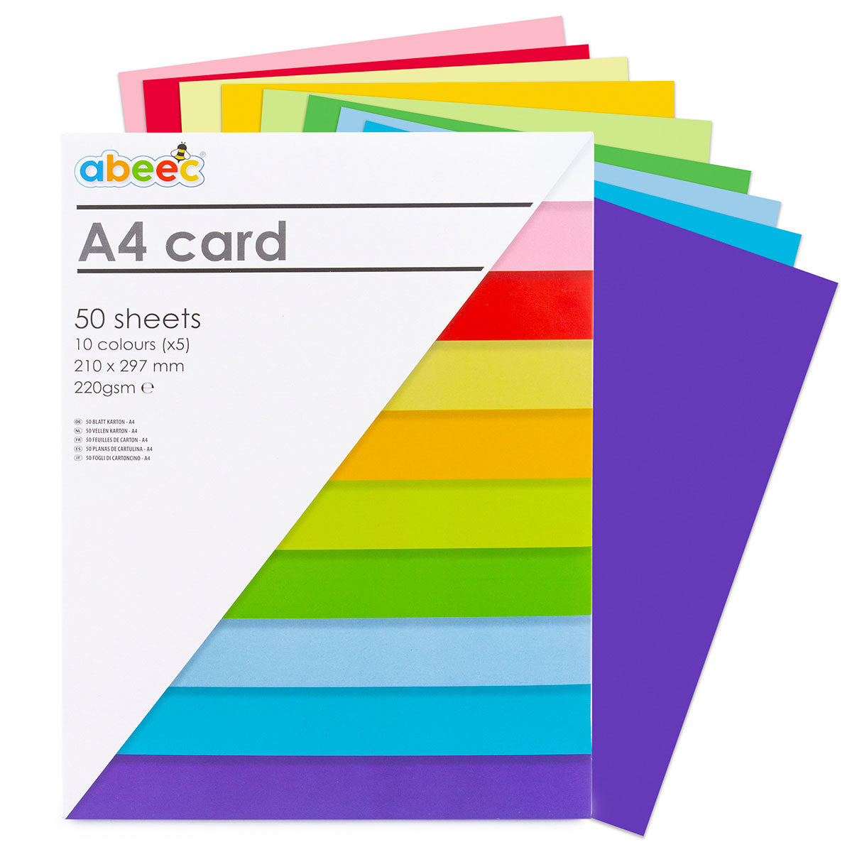 A4 Coloured Card Pack - 50 Sheets — abeec® toys