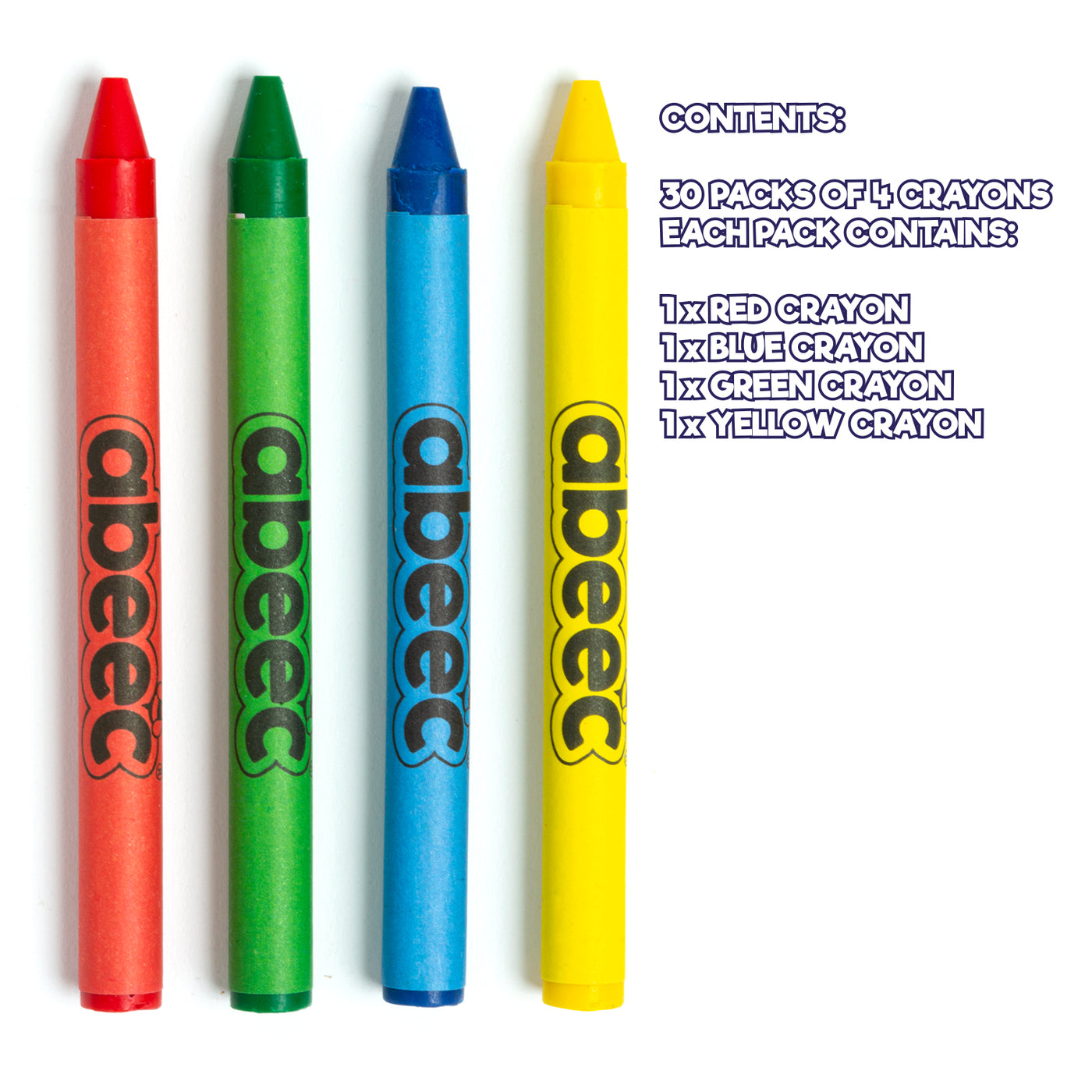 30 Packs Of 4 Crayons | Party Bag Crayons | abeec® toys