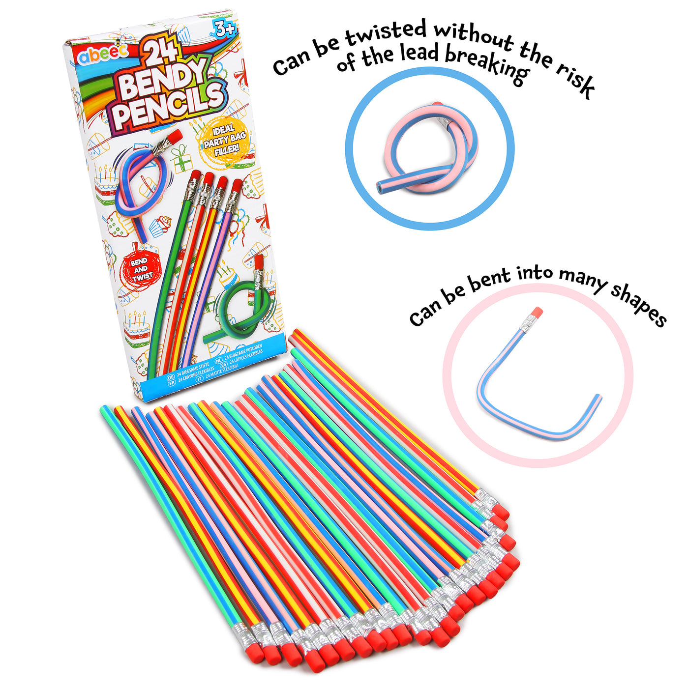 24 Bendy Pencils | abeec® toys
