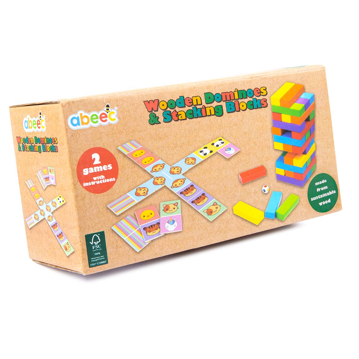 Wooden Dominoes & Stacking Blocks | abeec® toys